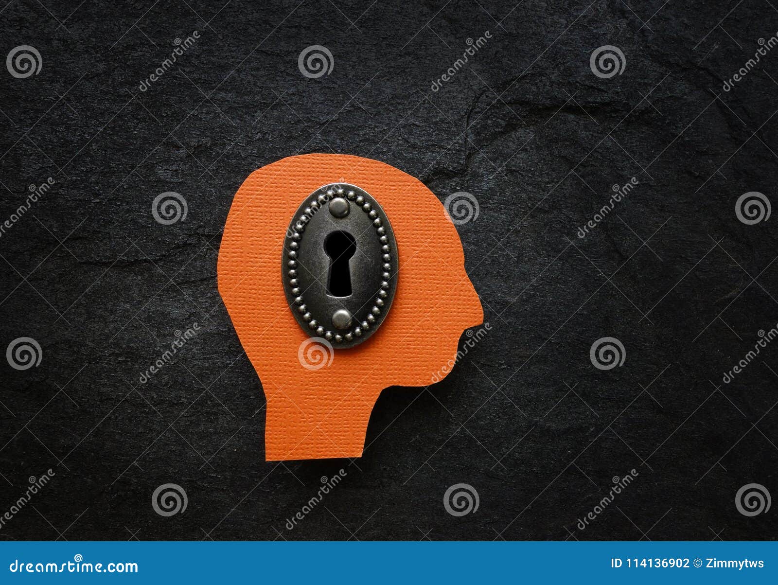 Head and lock stock photo. Image of brain, concept, confidentiality ...