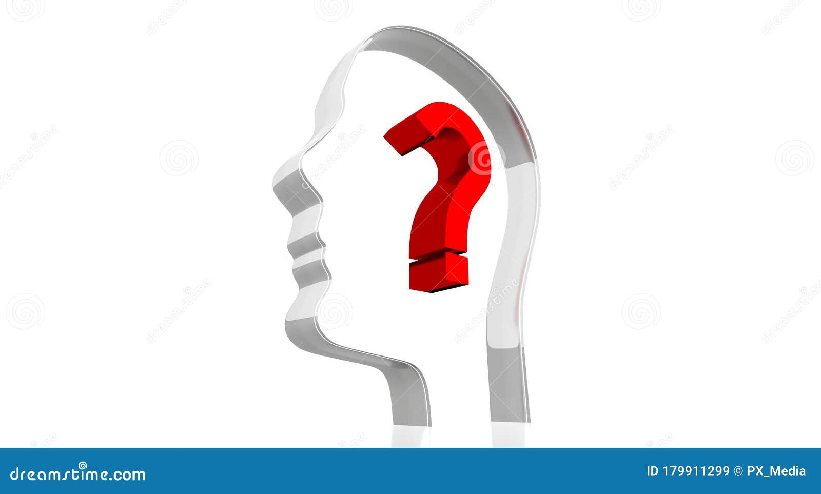 Head Shape, Question Mark - 3D Illustration Stock Illustration ...