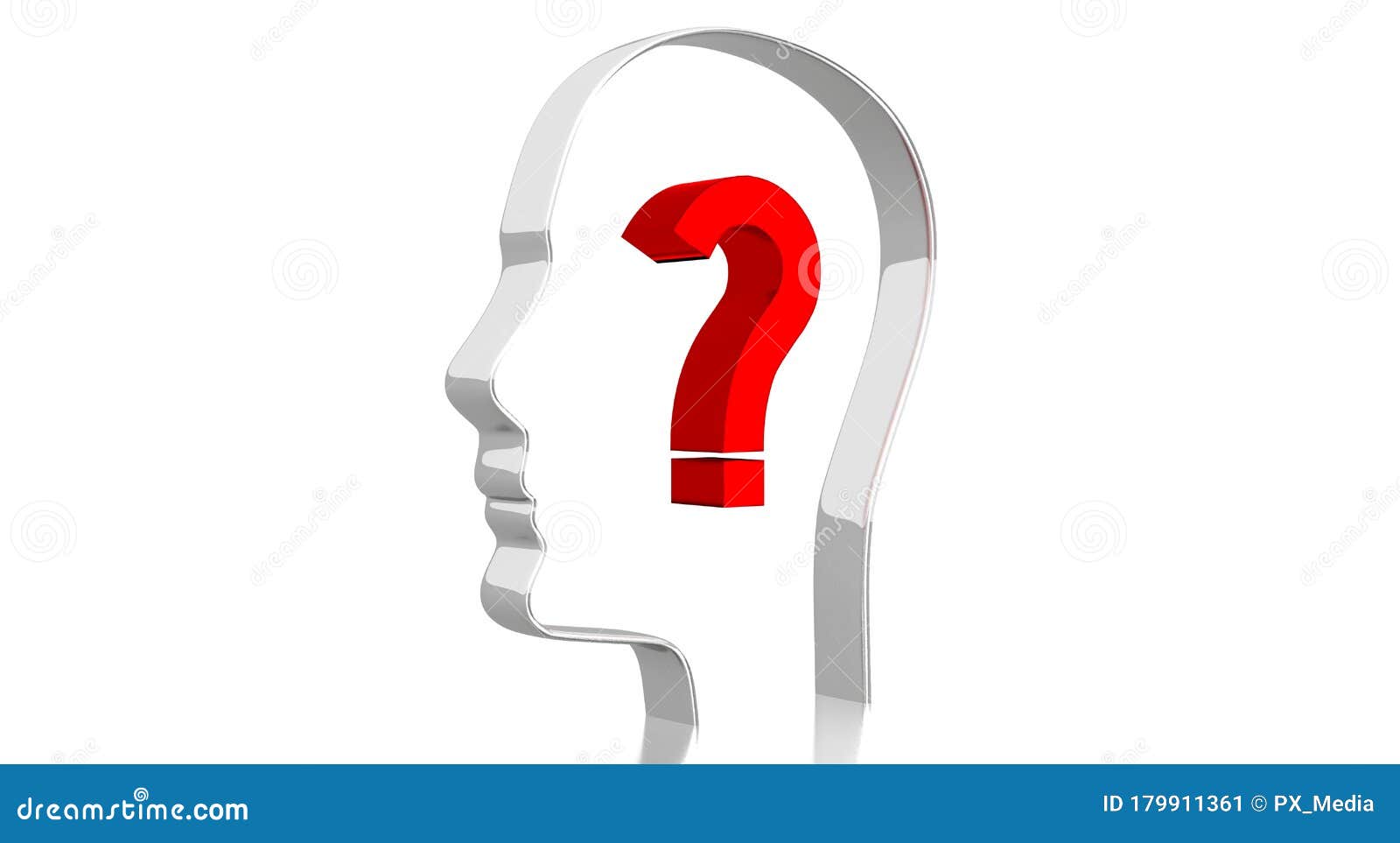 Head Shape, Question Mark - 3D Illustration Stock Illustration ...