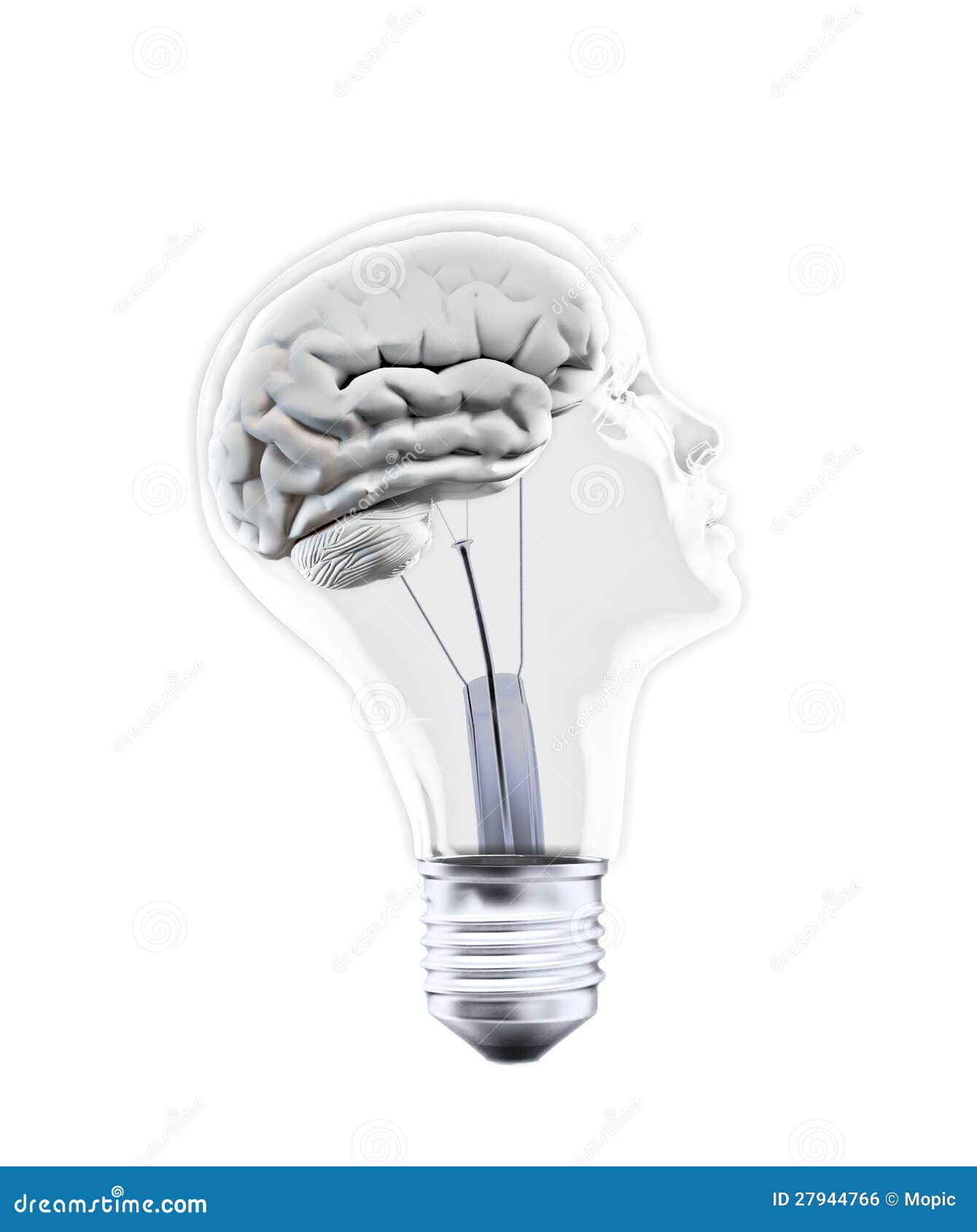 Head shaped bulb stock illustration. Illustration of lightbulb - 27944766
