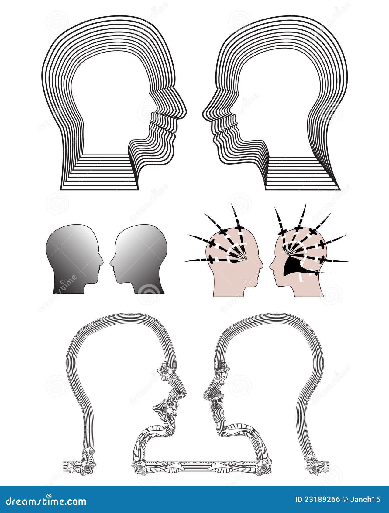 Head shapes stock vector. Illustration of shapes, abstract - 23189266