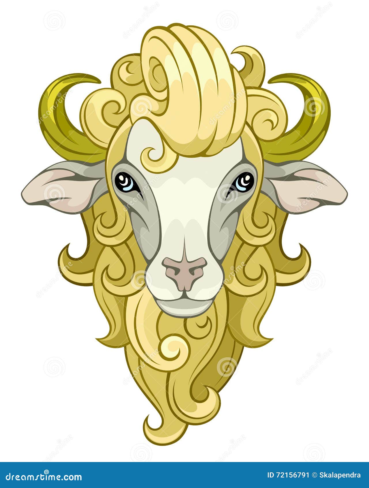Head Sheep Cartoon Vector | CartoonDealer.com #72156791