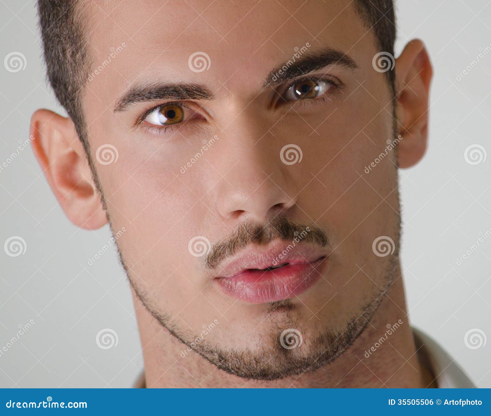 Head Shot of Attractive Young Man Looking at Camera Stock Photo - Image ...