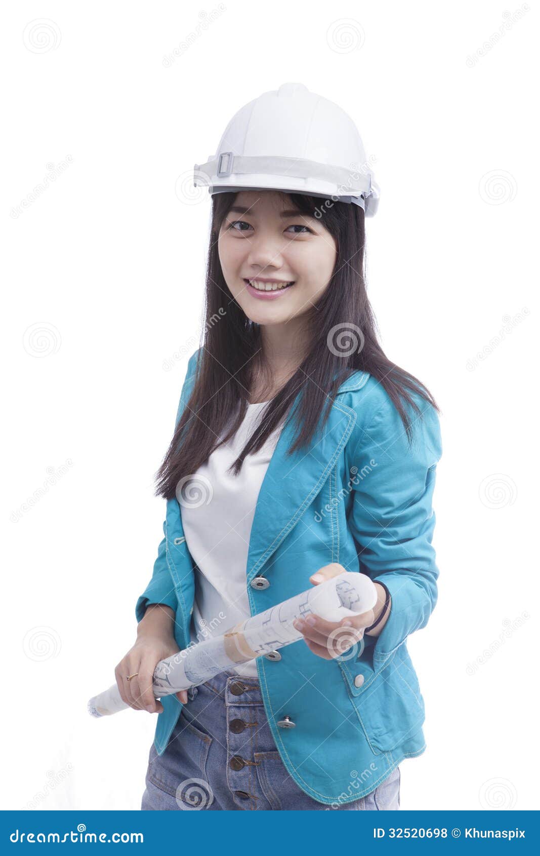 Head Shot Female Architect Isolated White Stock Photo - Image of ...