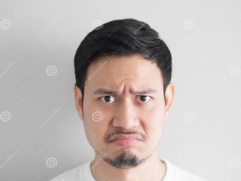 Head Shot of Grumpy Face Man. Stock Photo - Image of grumpy, business ...