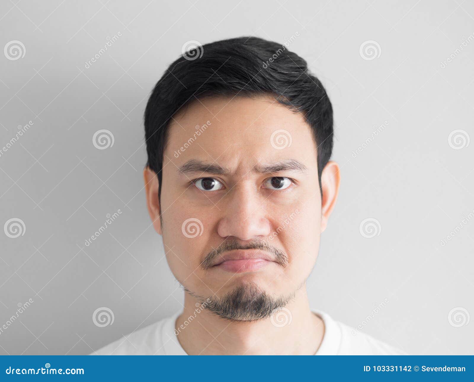 Head Shot of Grumpy Face Man. Stock Photo - Image of people, expression ...