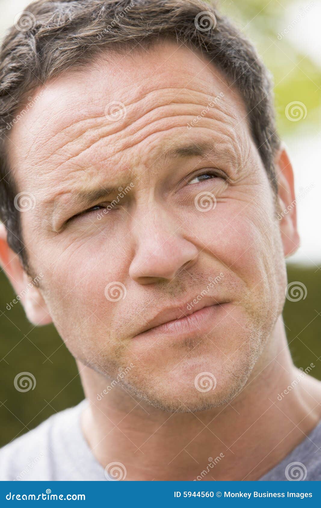 Head shot of man thinking stock photo. Image of vertical - 5944560