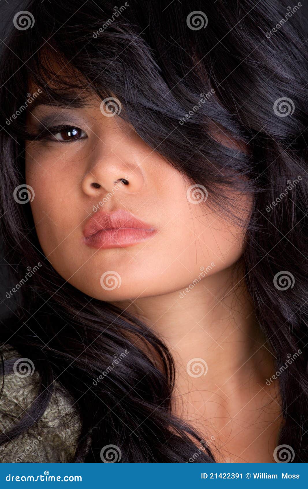 Head Shot of Pretty Young Asian Model Stock Image - Image of beautiful ...