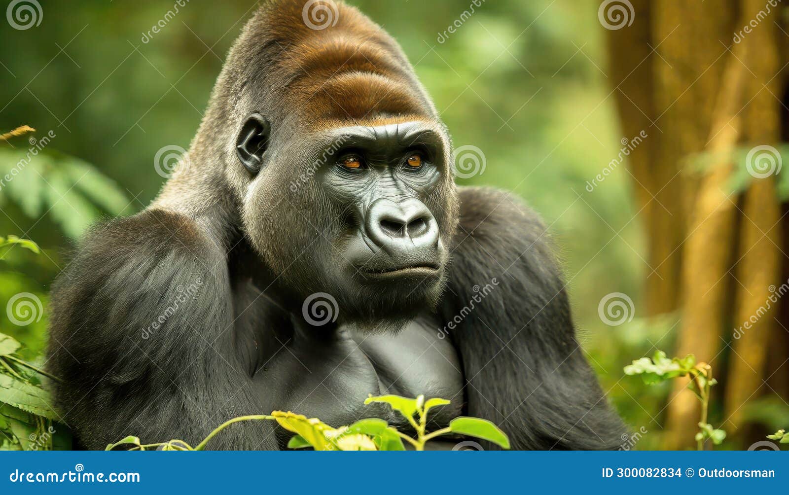 Head Shot of Silverback Gorrilla,close Up Stock Illustration ...