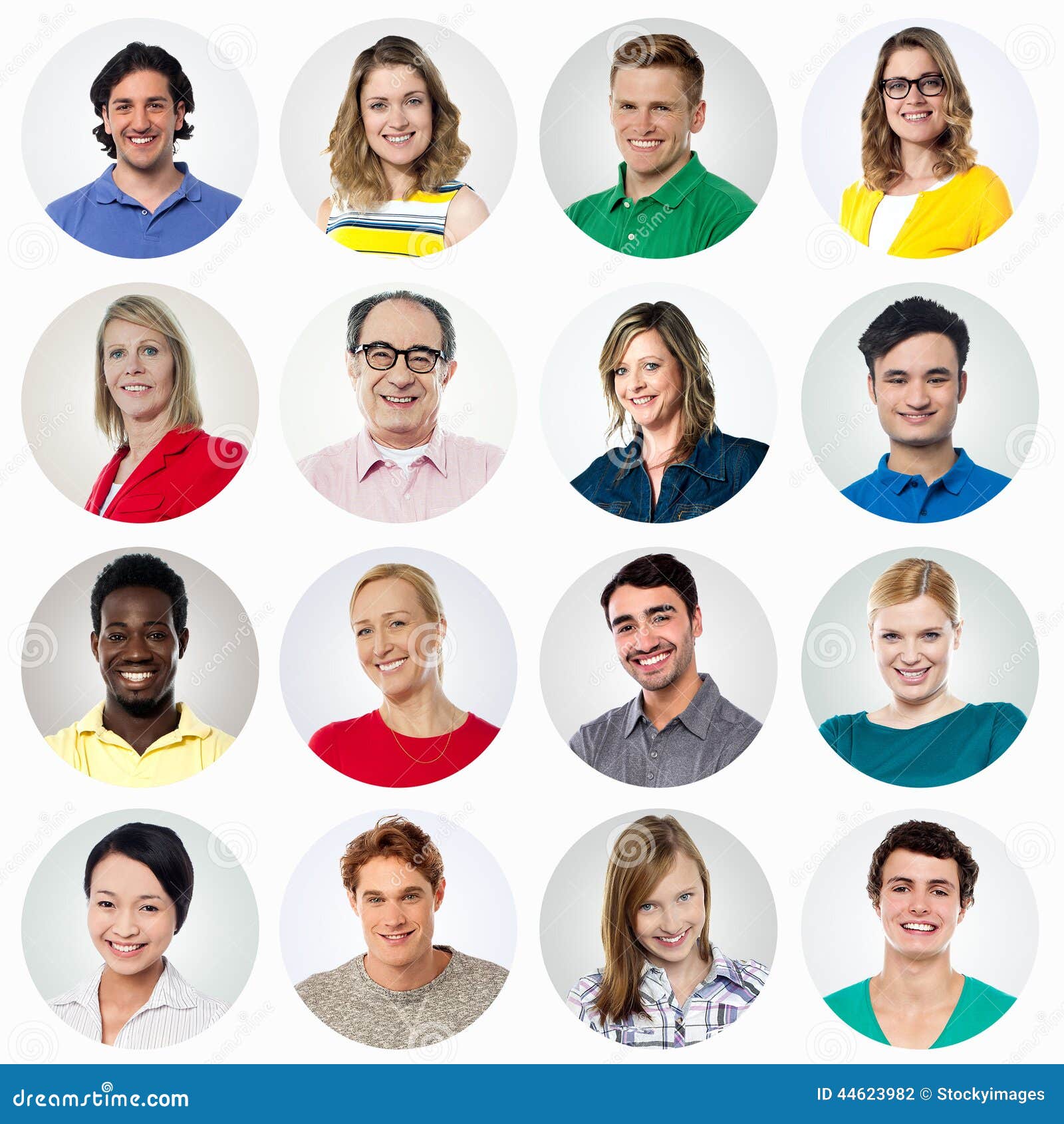 Head Shot of Smiling People, Collage. Stock Photo - Image of face ...