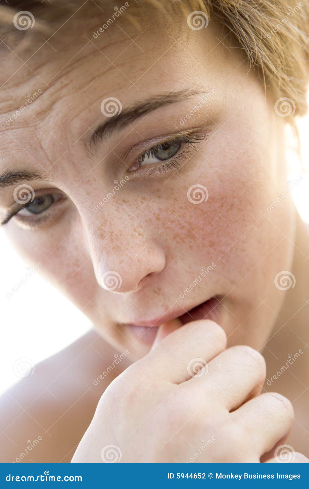 Head shot of woman stock photo. Image of unhappy, shot - 5944652