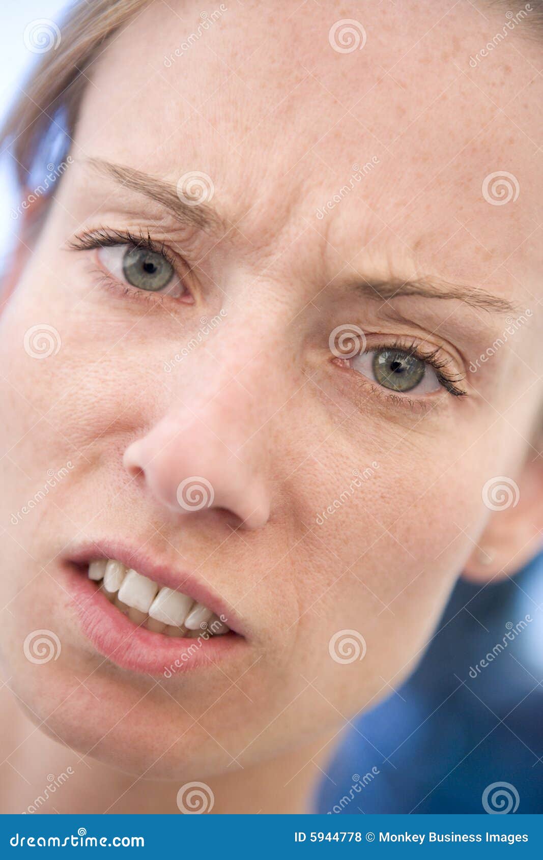 Head Shot of Woman Scowling Stock Photo - Image of expression, teenager ...
