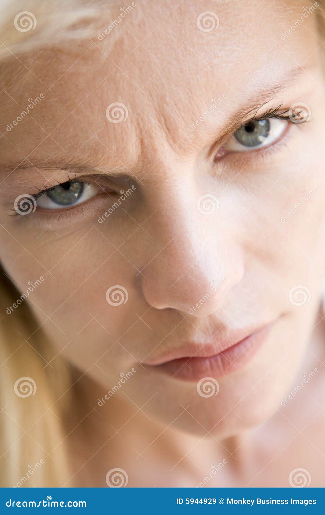 Head Shot of Woman Scowling Stock Image - Image of scowling, caucasian ...