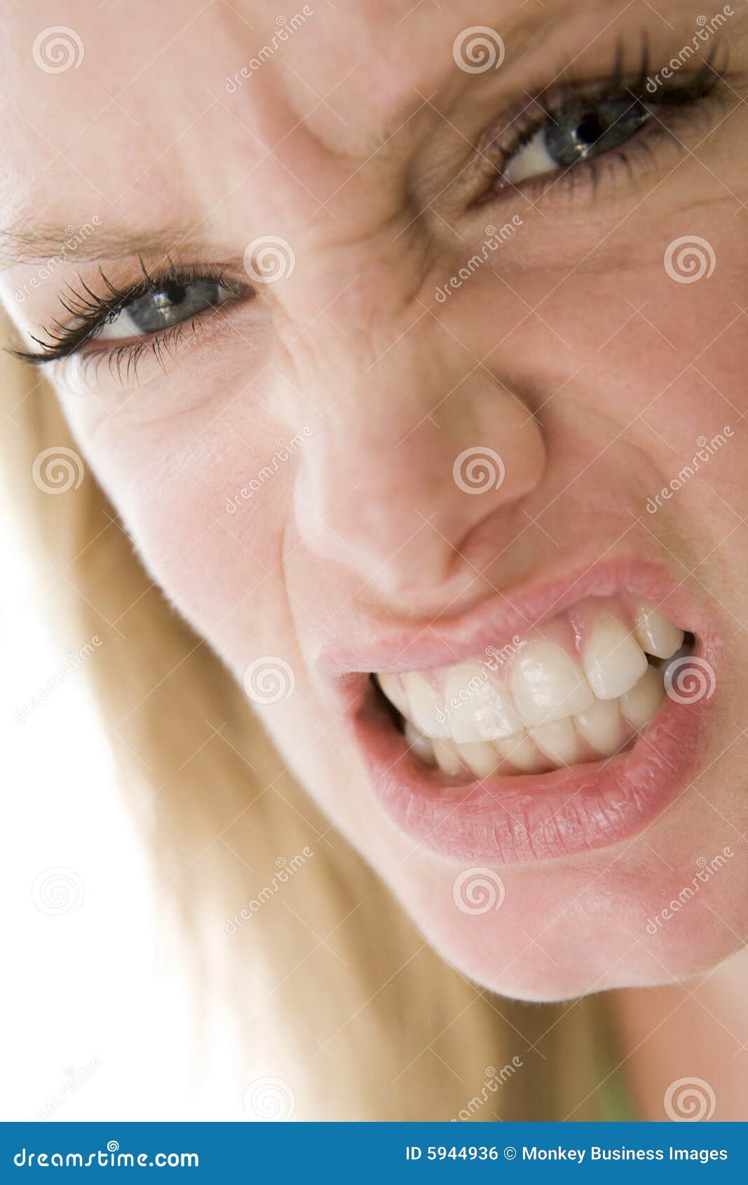 Head Shot of Woman Scowling Stock Photo - Image of female, cross: 5944936