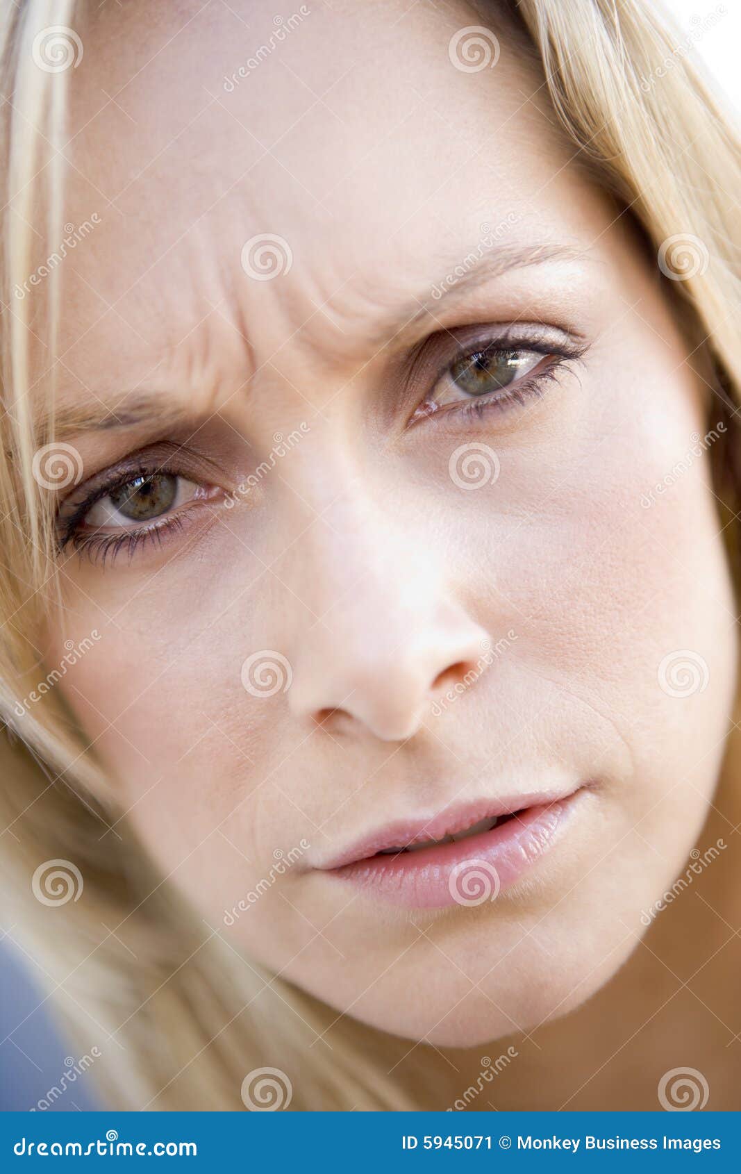 Head Shot of Woman Scowling Stock Image - Image of ticked, anger: 5945071