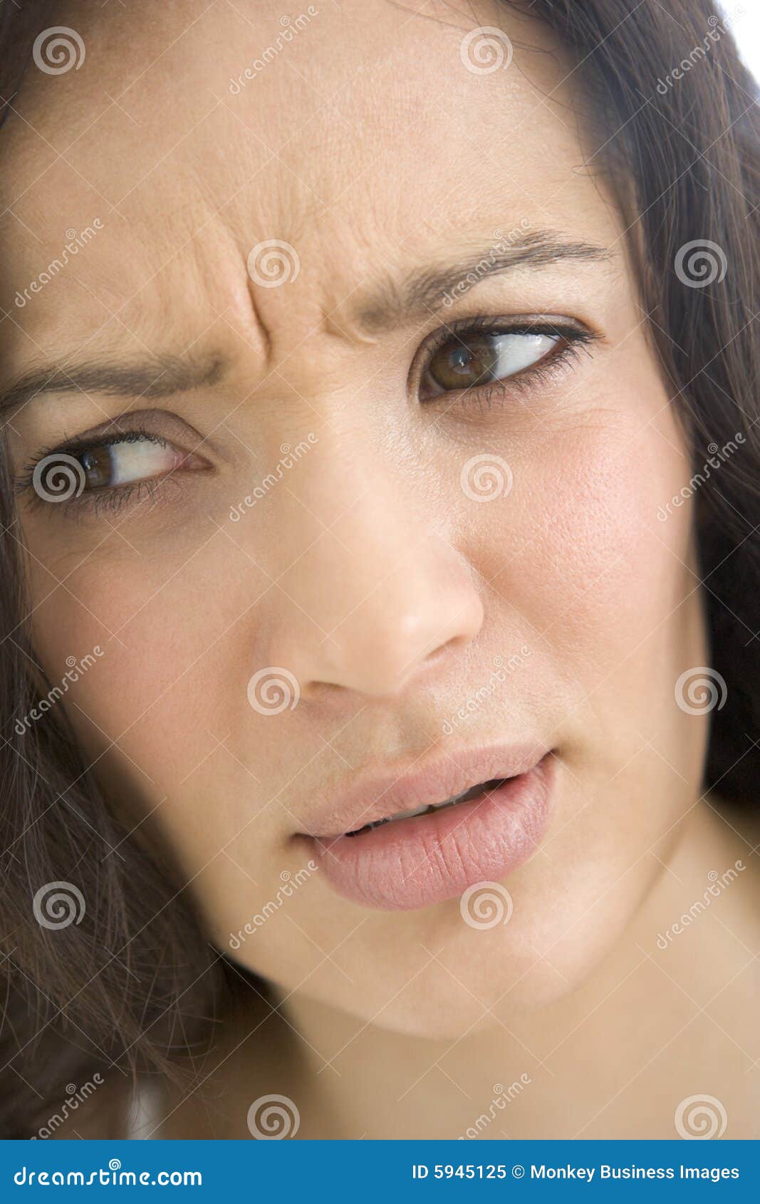 Head Shot of Woman Scowling Stock Image - Image of female, frowning ...