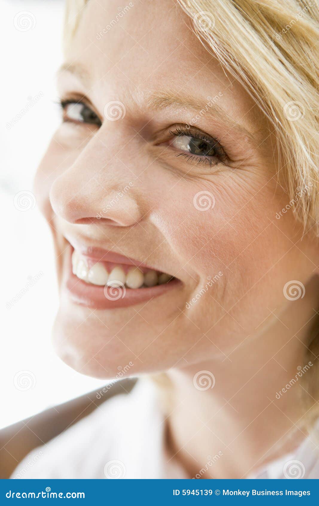 Head shot of woman smiling stock image. Image of camera - 5945139