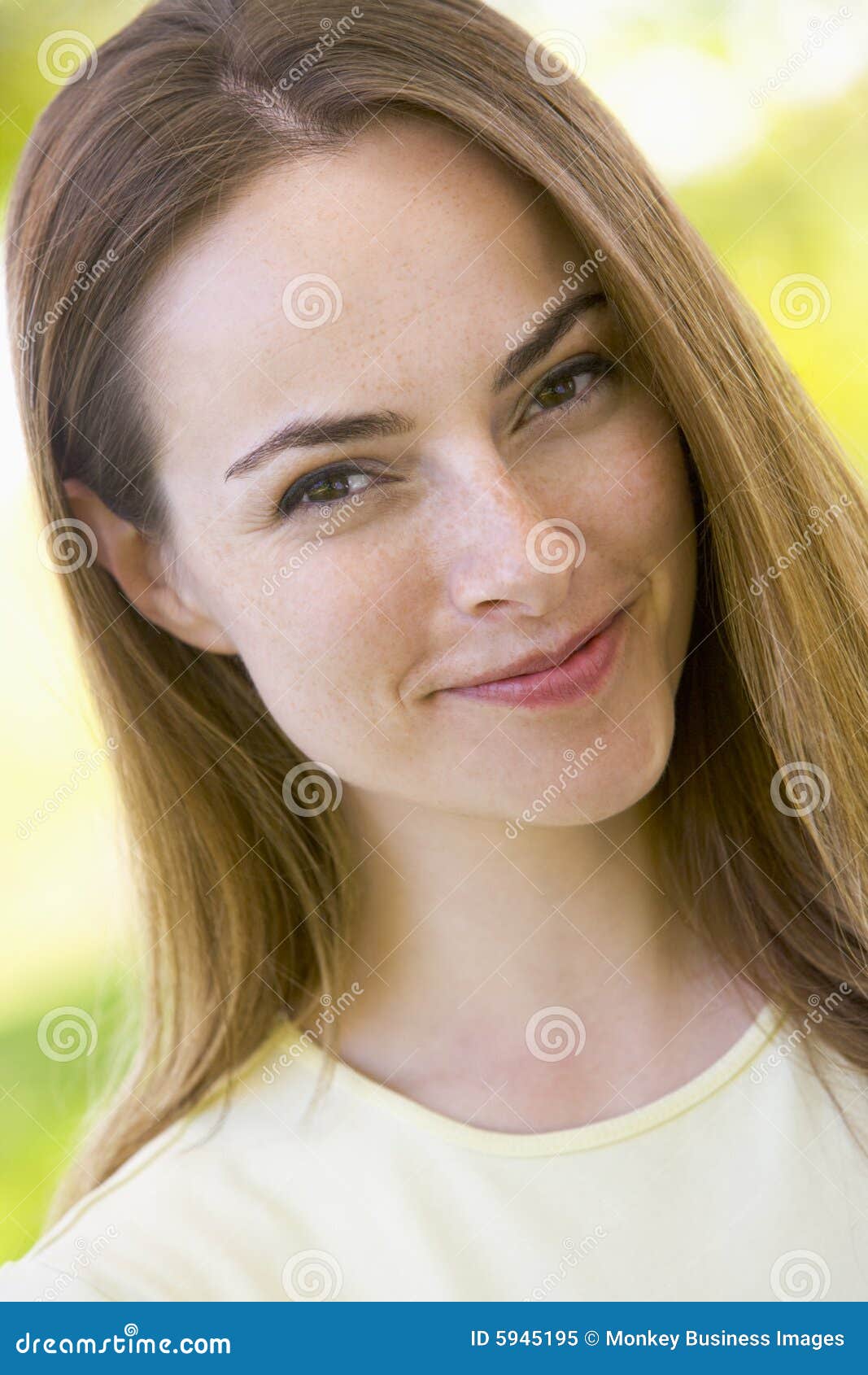 Head shot of woman smiling stock image. Image of daytime - 5945195