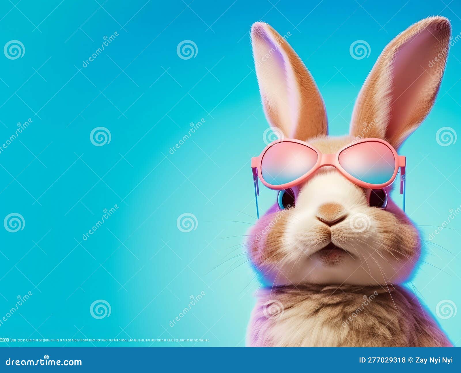 Head and Shoulder Portrait of Adorable Rabbit with Eyeglasses Stock ...