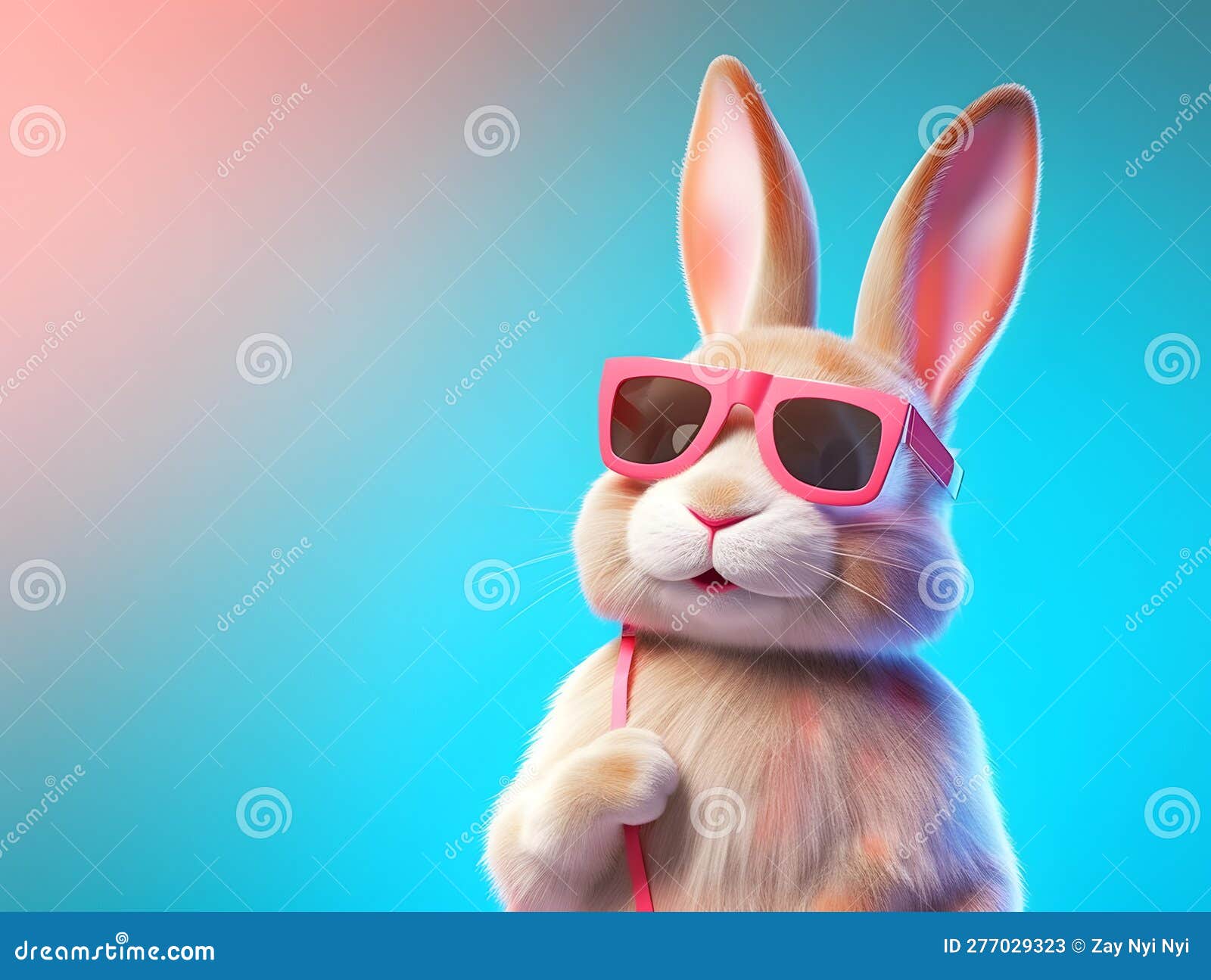 Head and Shoulder Portrait of Adorable Rabbit with Eyeglasses Stock ...