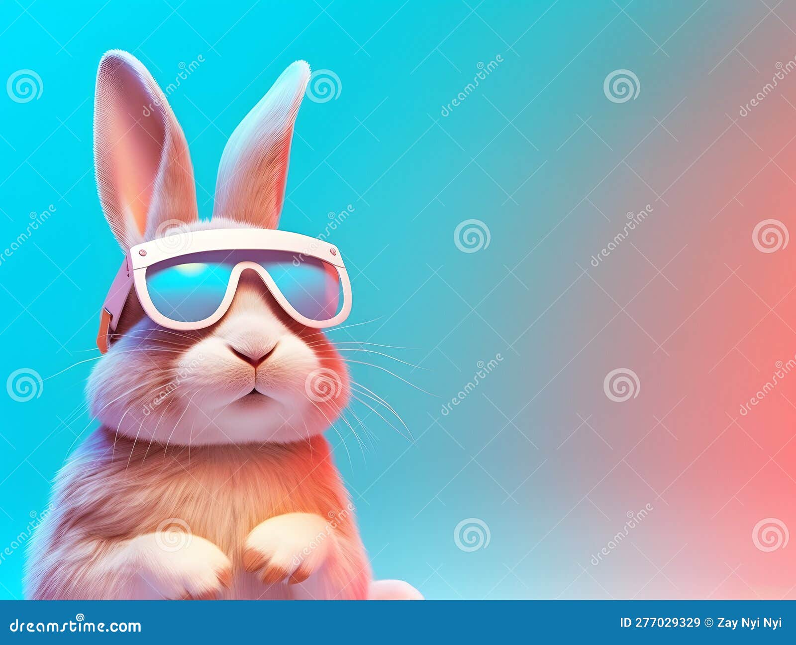 Head and Shoulder Portrait of Adorable Rabbit with Eyeglasses Stock ...