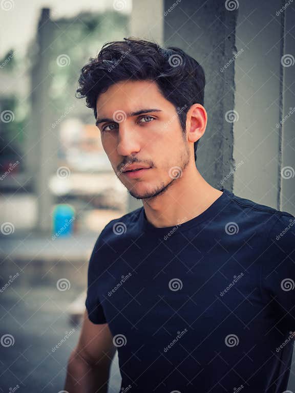 Head And Shoulder Shot Of One Handsome Young Man Smiling Stock Image