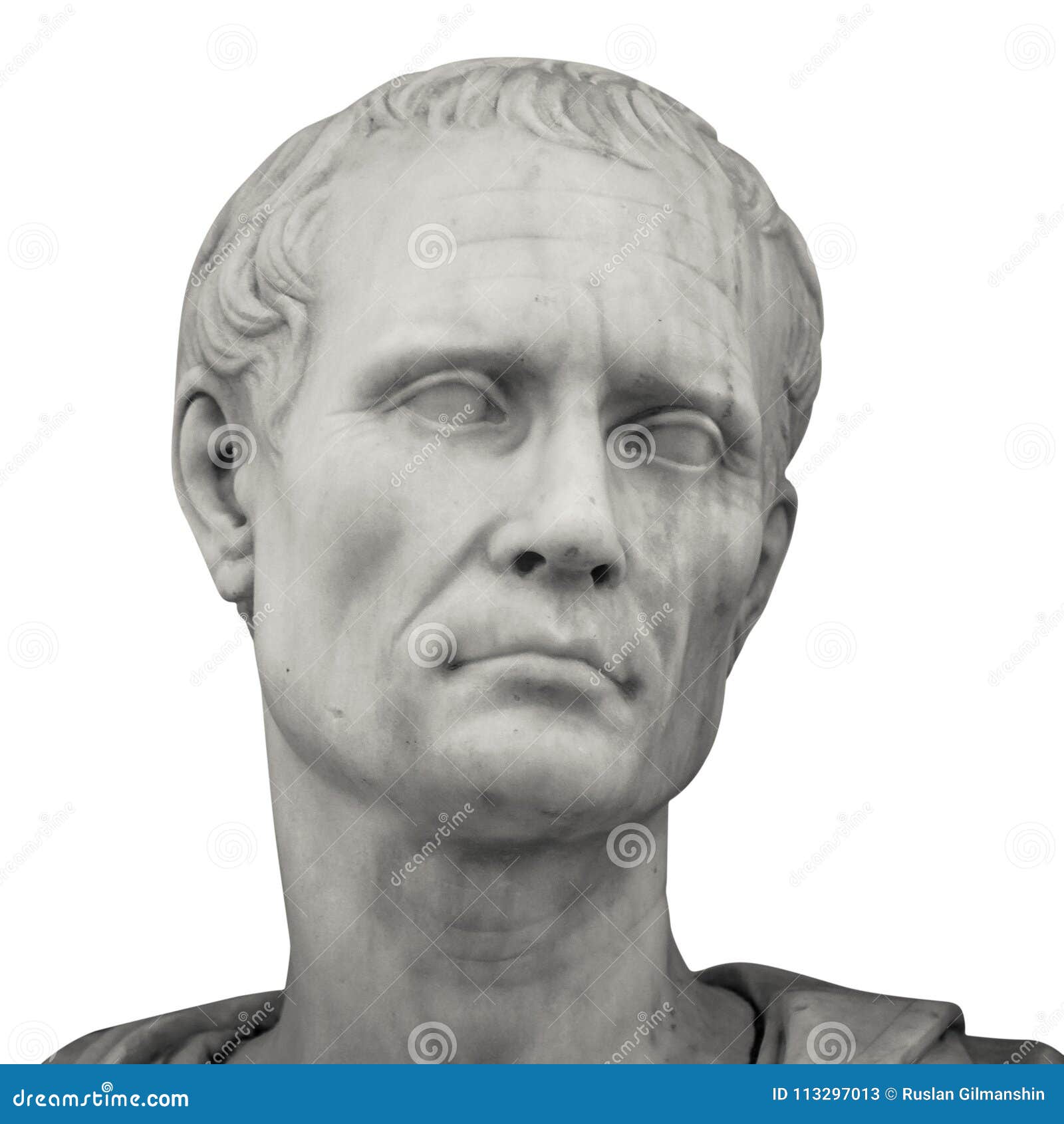 Head and Shoulders Detail of the Ancient Sculpture Stock Image - Image ...