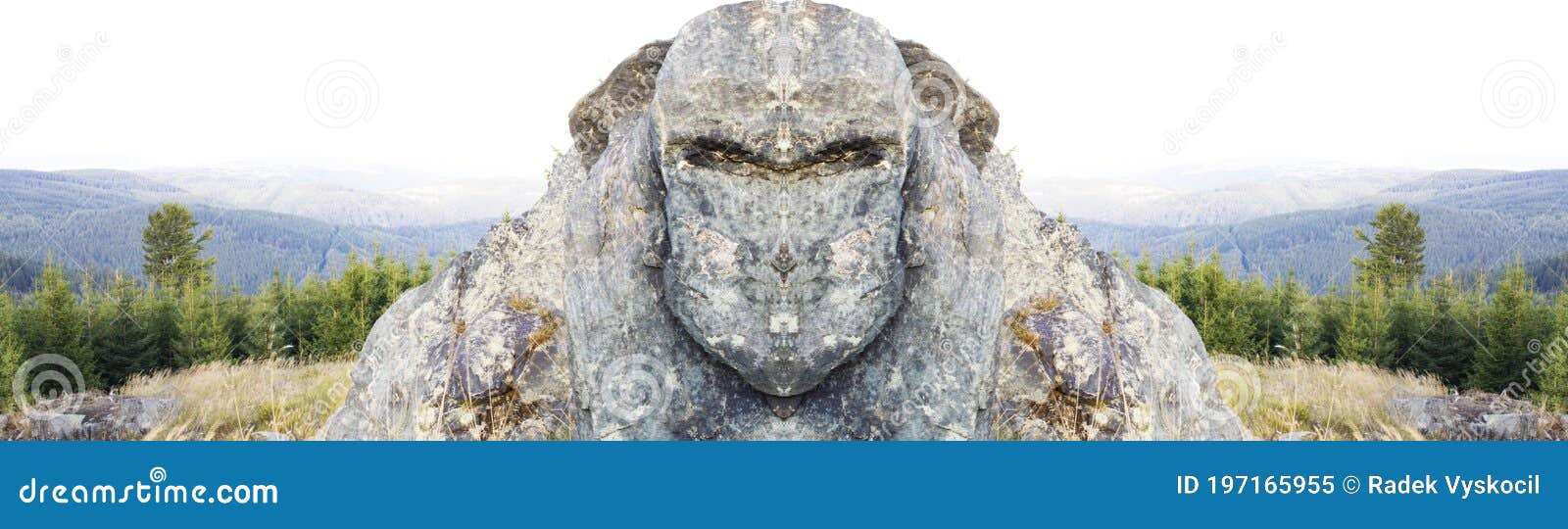 Head and Shoulders of a Golem on Top of a Mountain Stock Image - Image ...