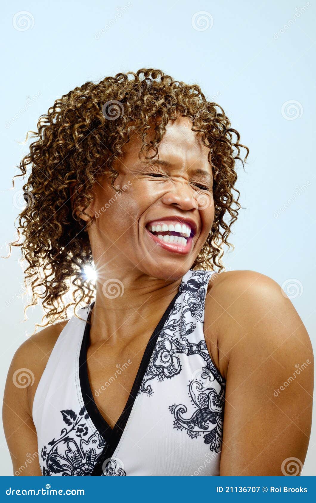 Head and Shoulders of a Laughing Woman Stock Image - Image of head ...