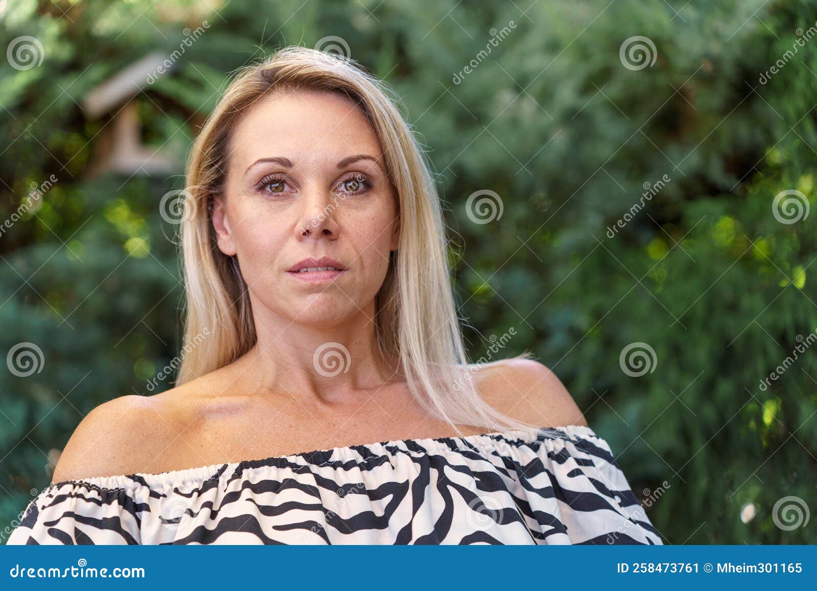 Head And Shoulders Portrait Of An Attractive Blond Woman Stock Image