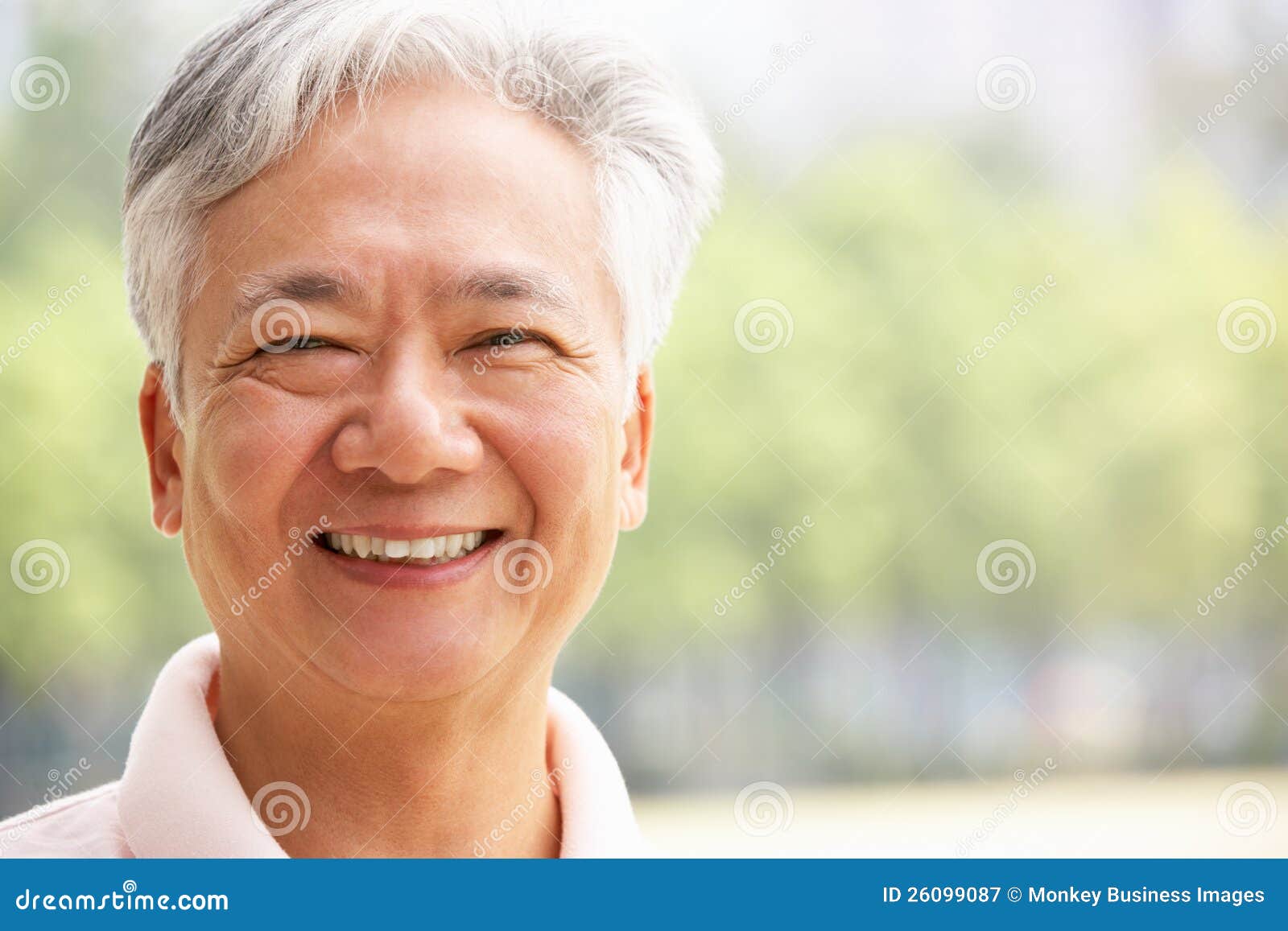 Old Asian Man Smiling