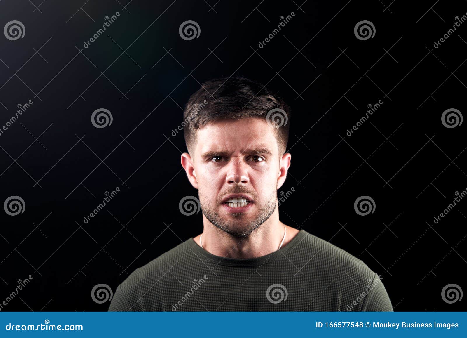 Head and Shoulders Studio Shot of Angry Man Shouting at Camera Stock ...