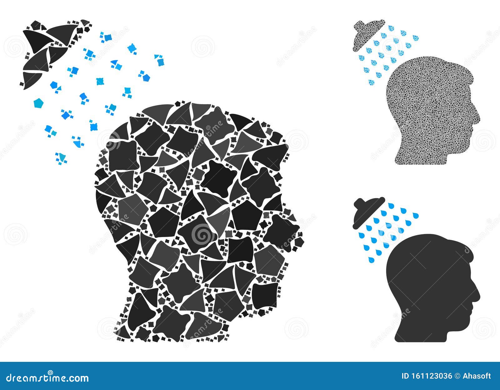 Head Shower Mosaic Icon of Humpy Parts Stock Vector - Illustration of ...