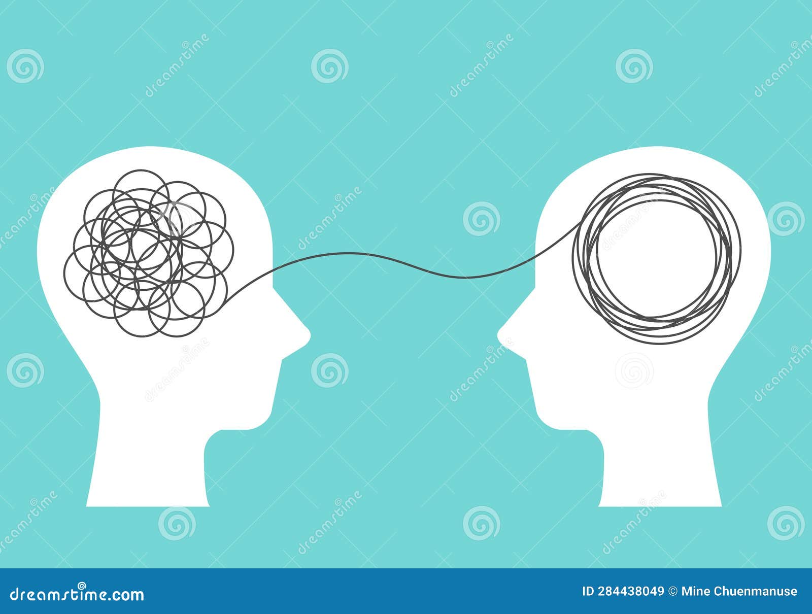 Head Sign with Doodle Line. Problem Control. Mental Solving Solution ...