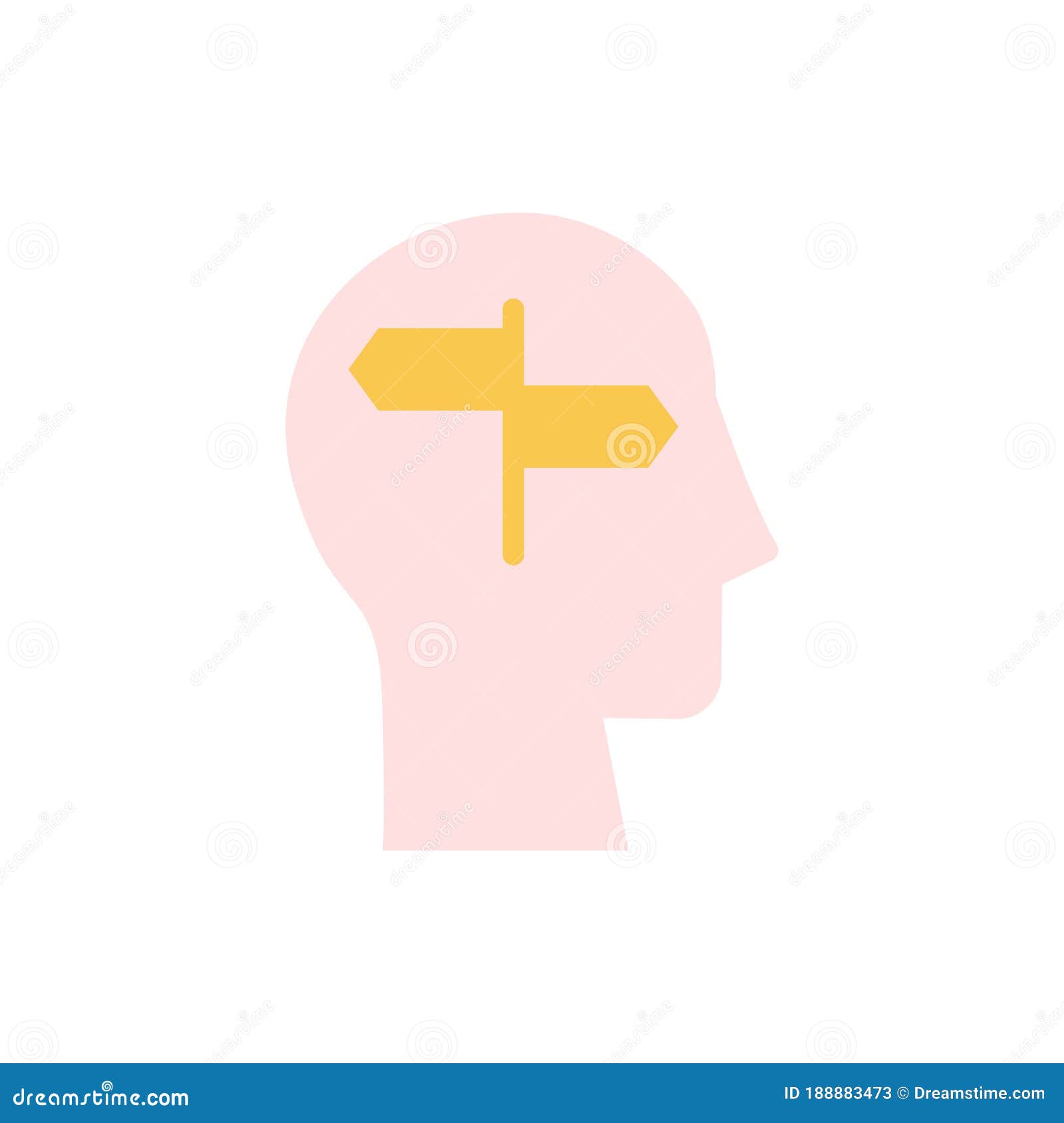 Head Signboard Icon. Simple Color Vector Elements of Brain Process ...