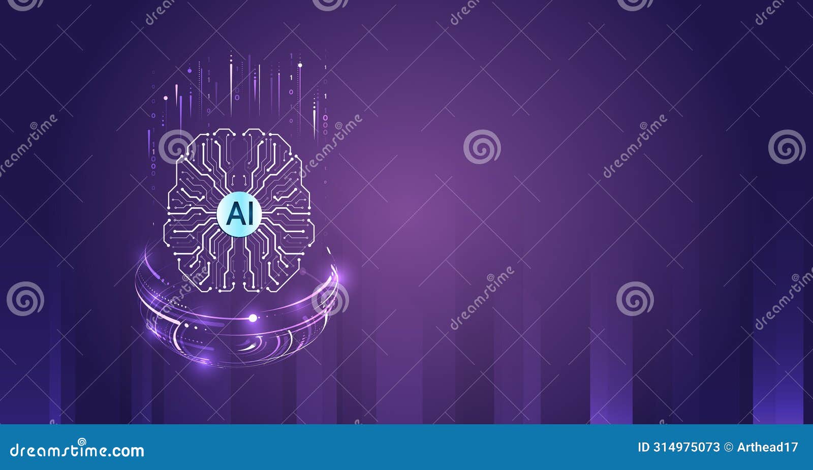 Head Silhouette with Particles on a Purple Background, Data Analysis ...