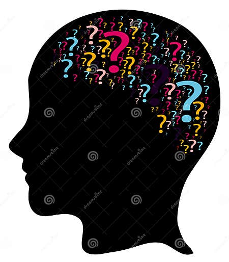 Head Silhouette with Question Marks - Vector Illustration Stock Vector ...