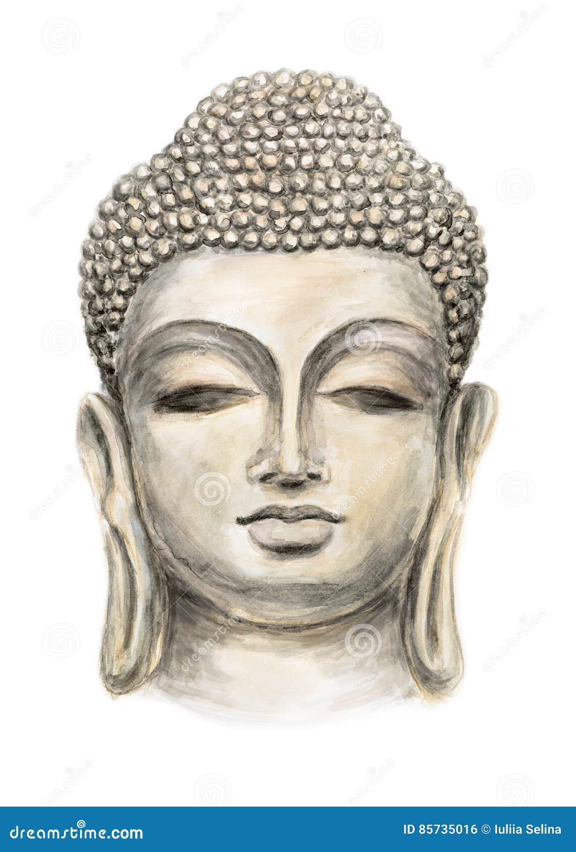 Head Smiling Buddha stock illustration. Illustration of antique - 85735016