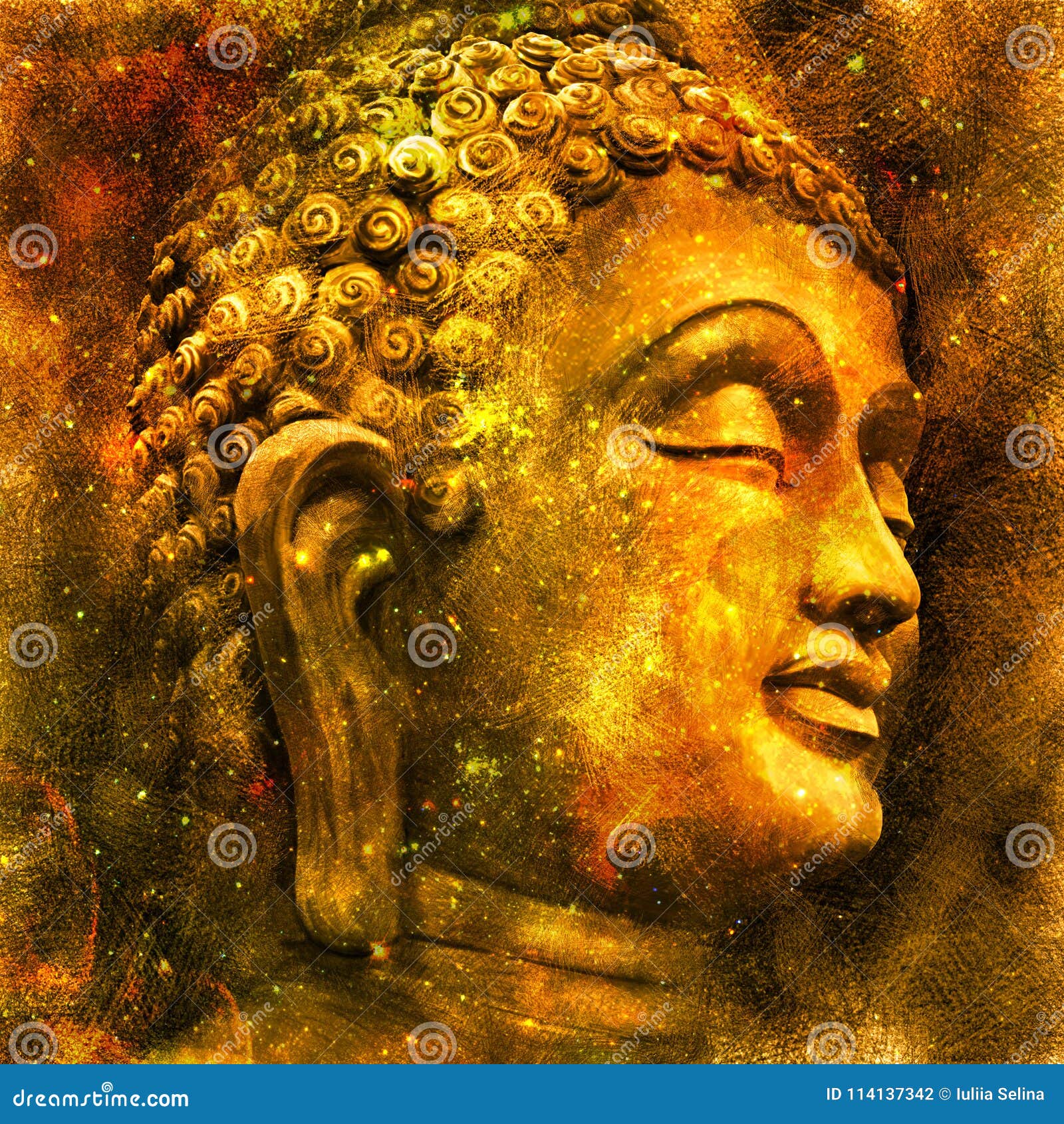 Head Smiling Buddha stock illustration. Illustration of ornate - 114137342