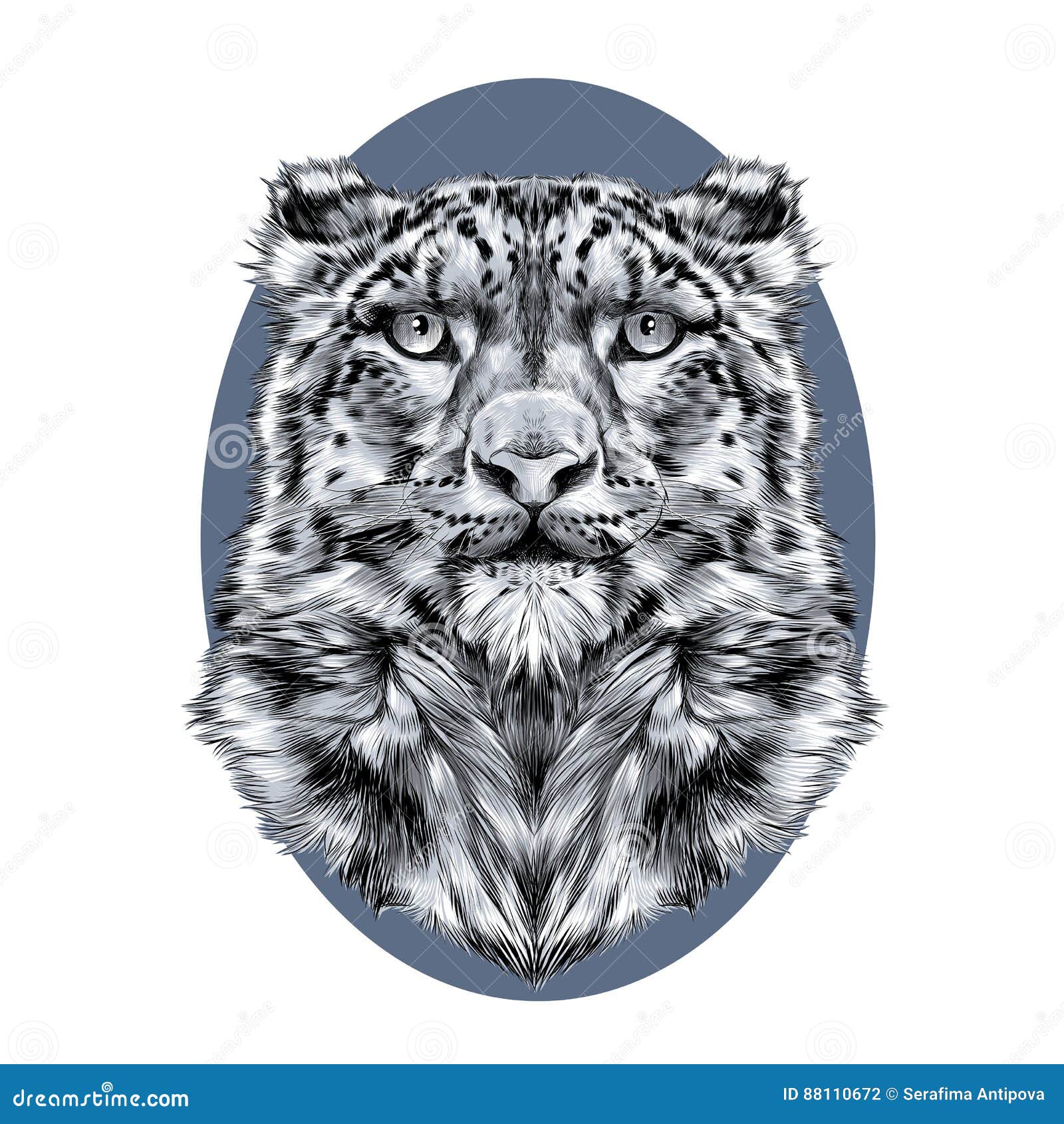 Head of the snow leopard stock vector. Illustration of mascot - 88110672