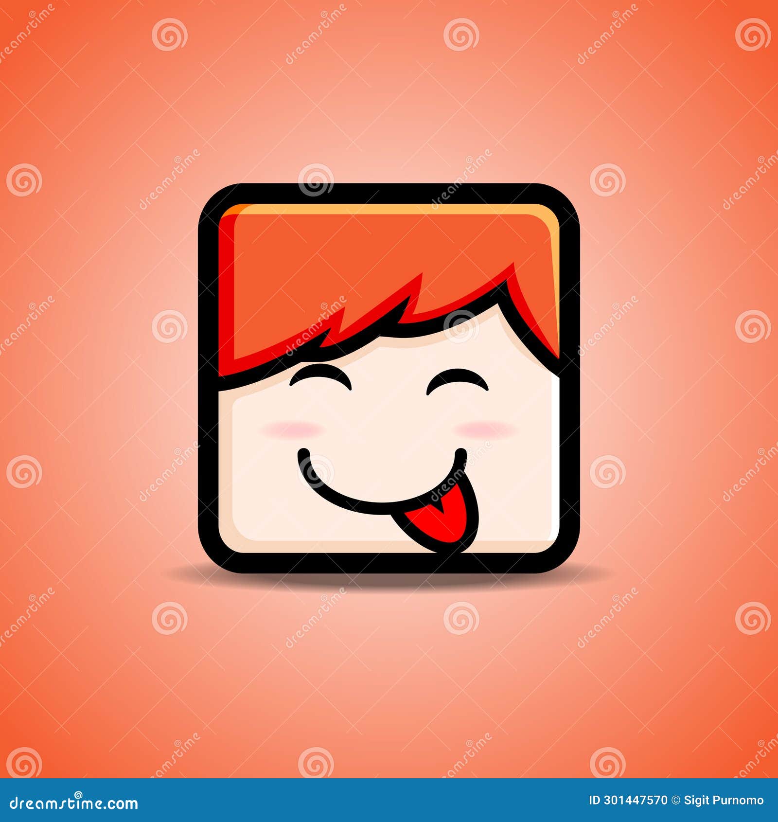 Head Square Avatar Cute Character Stock Photo - Image of stylish, emoji ...