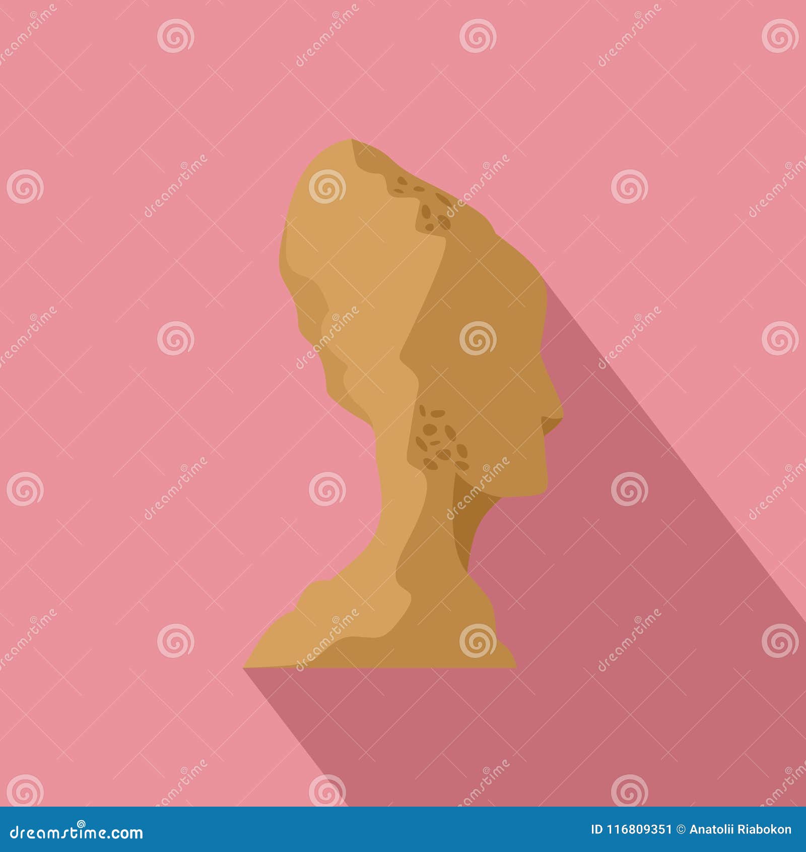 Head of Statue Icon, Flat Style Stock Vector - Illustration of classic ...