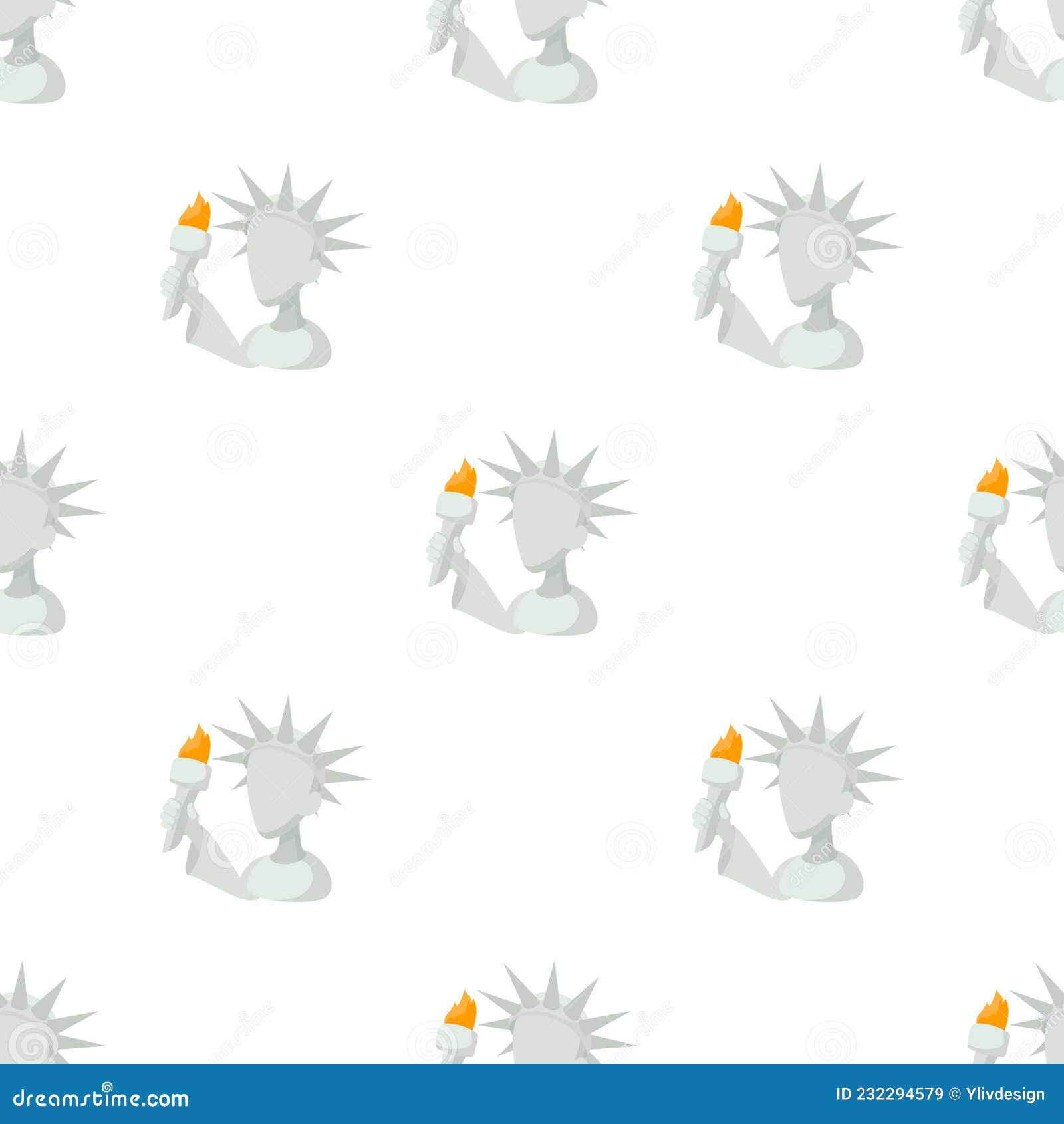 Head of Statue of Liberty Pattern Seamless Vector Stock Vector ...