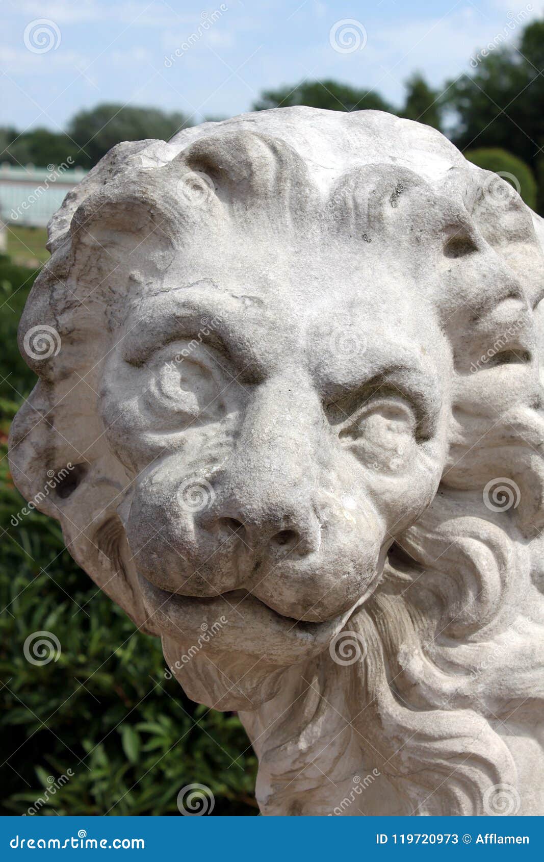 Head of stone lion stock image. Image of architecture - 119720973