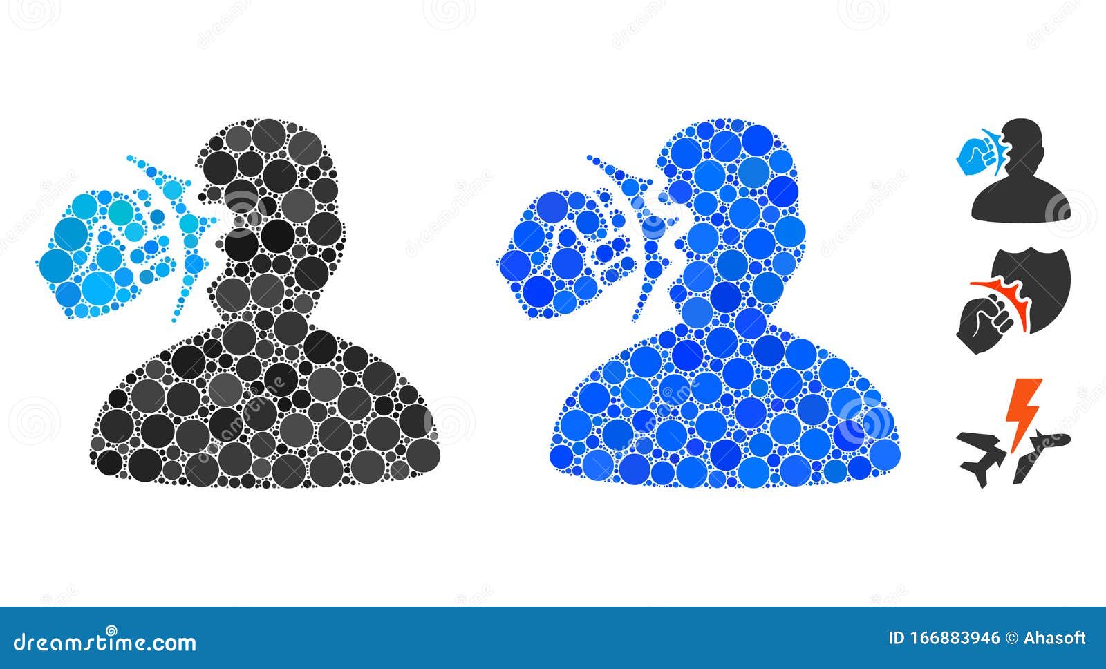 Head Strike Composition Icon of Spheric Items Stock Illustration ...