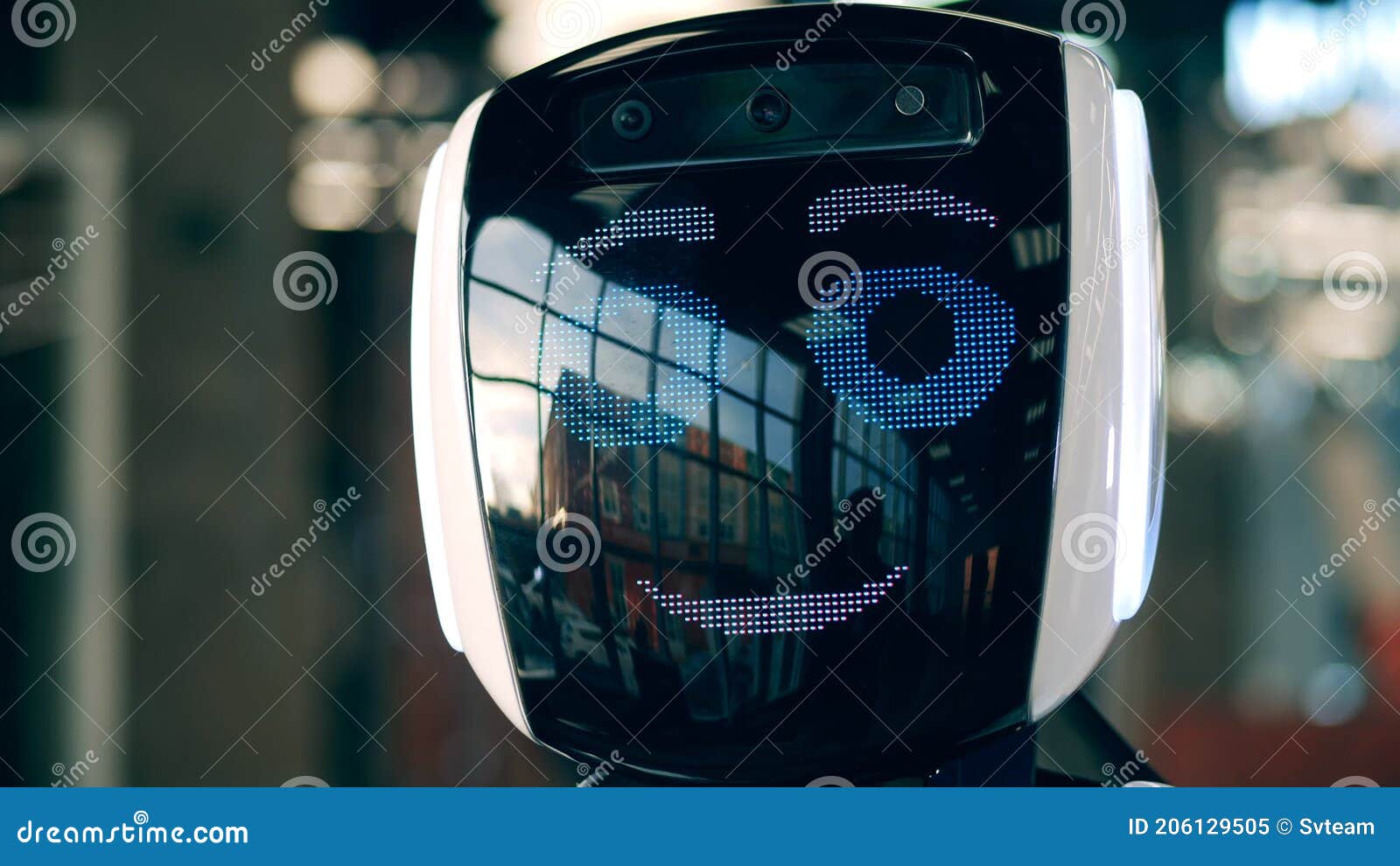 Head of a Talking Cyborg, Robot in a Close Up Stock Video - Video of ...