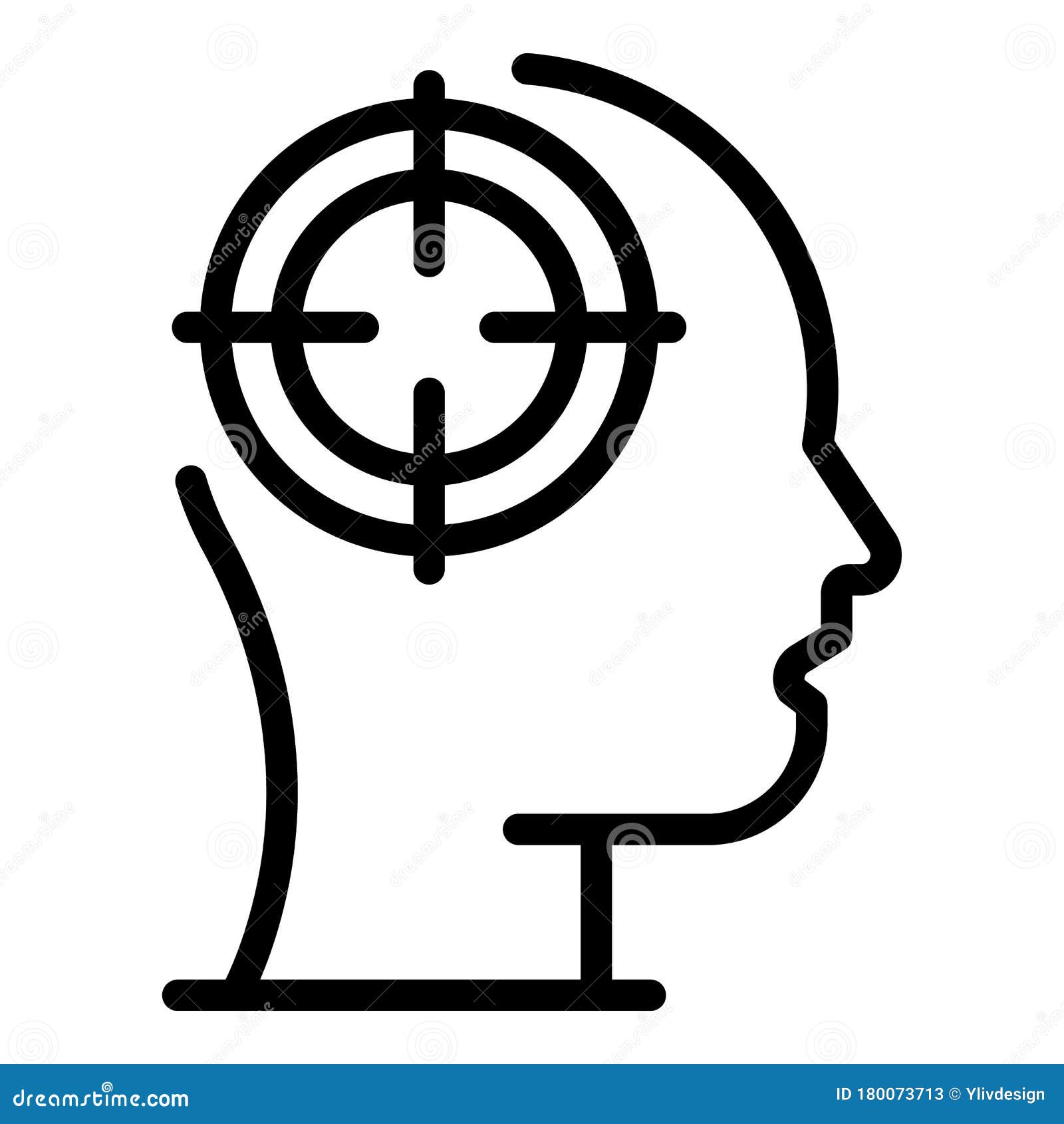 Head Task Target Icon, Outline Style Stock Vector - Illustration of ...