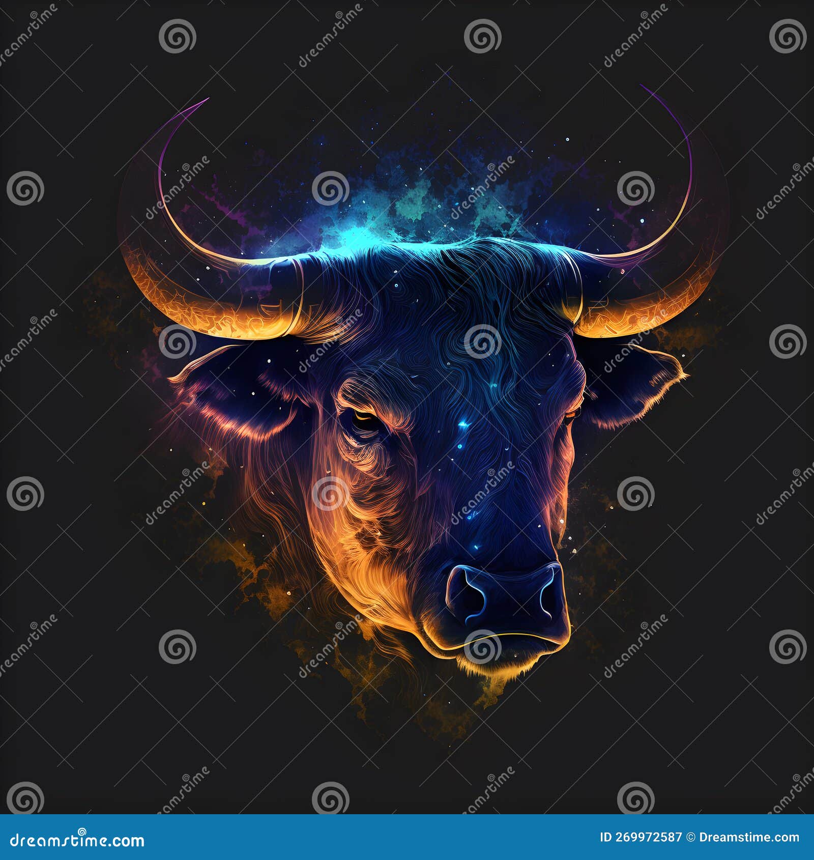 Head Taurus Horoscope stock illustration. Illustration of zodiacal ...