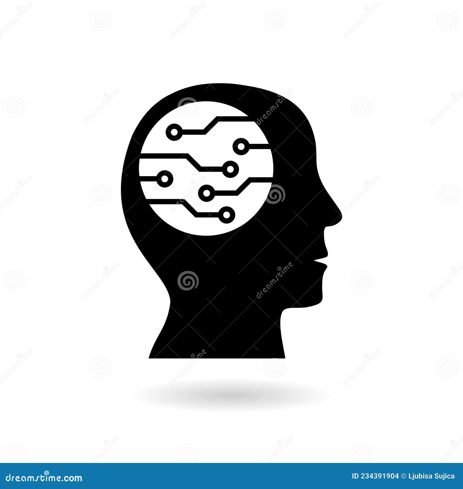Head Tech Logo Icon with Shadow Stock Vector - Illustration of modern ...