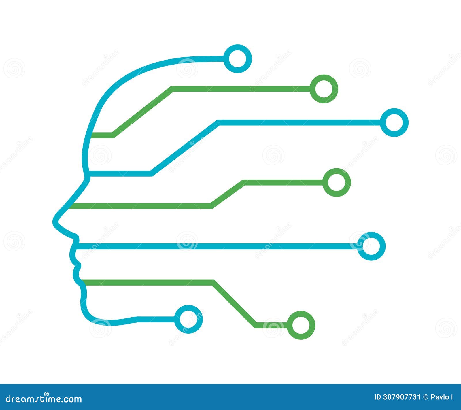 Head with Technological Connections, Artificial Intelligence Icon, AI ... Head with Technological Connections, Artificial Intelligence Icon, AI ...